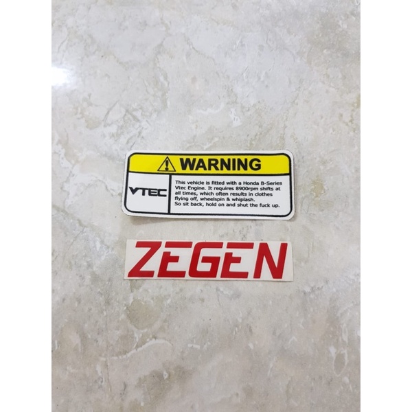 Jual Stiker sticker warning vtec engine mesin honda | Shopee Indonesia