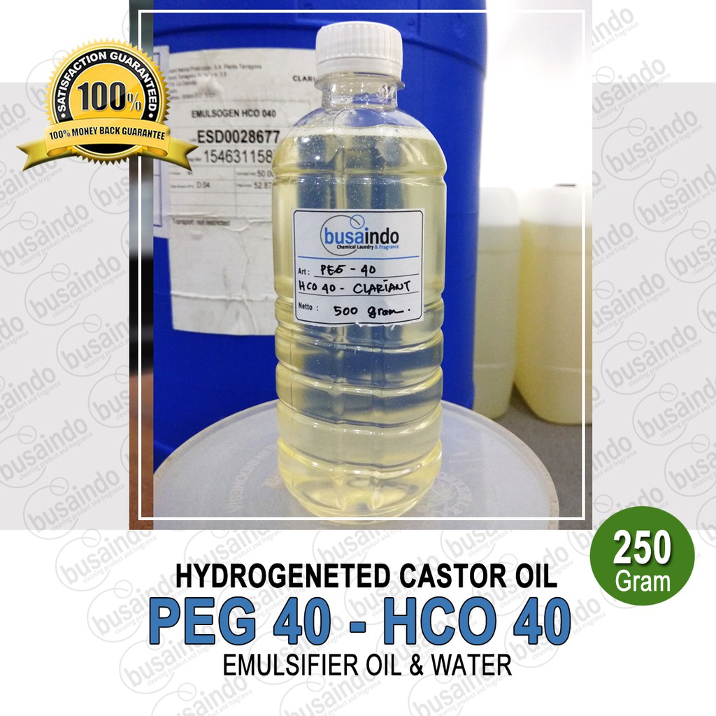 Jual PEG 40 / HCO 40 Hydrogenated Castol Oil 250 Grm | Shopee Indonesia
