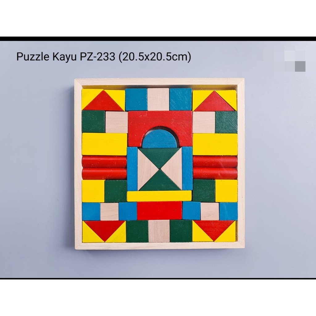 Jual puzzle kayu besar balok pz 233 20.5x20.5 cm tk paud mainan anak ...