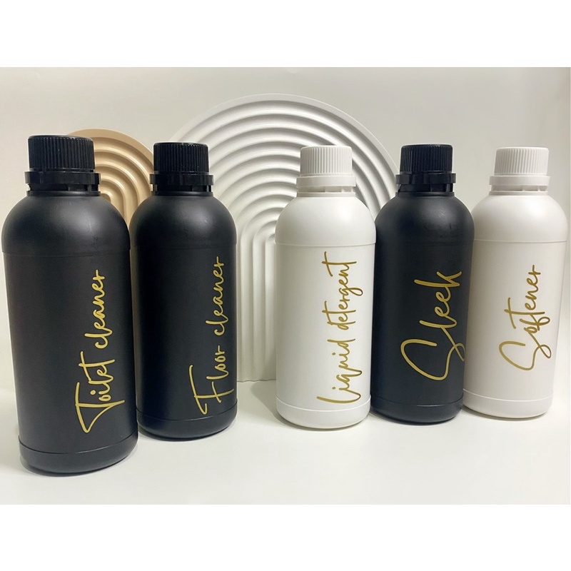 Jual botol LAUNDRY room 500ml GOLD NEW hitam putih . aesthetic bottle ...