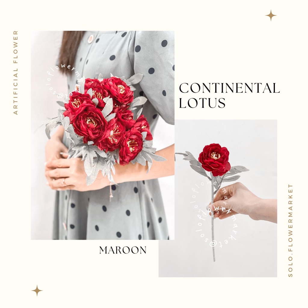 Jual CONTINENTAL LOTUS Bunga Lotus /Bunga Hias Artificial Tanpa Pot ...