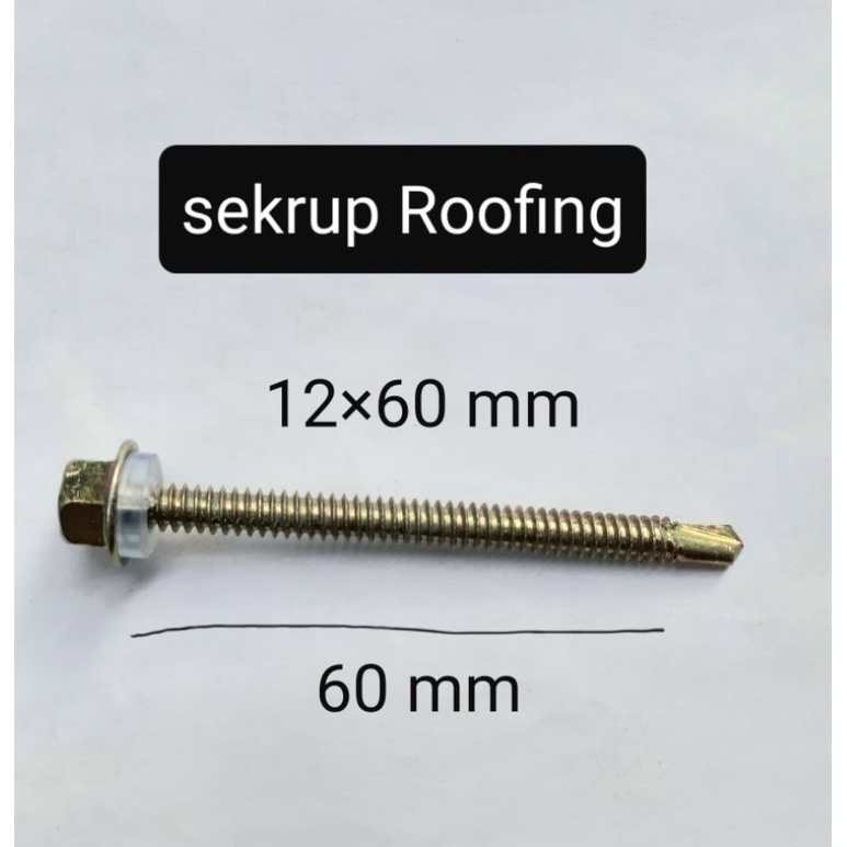 Jual sekrup ,baud Roofing ukuran 12×60 mm ( 6 cm) berkualitas | Shopee ...