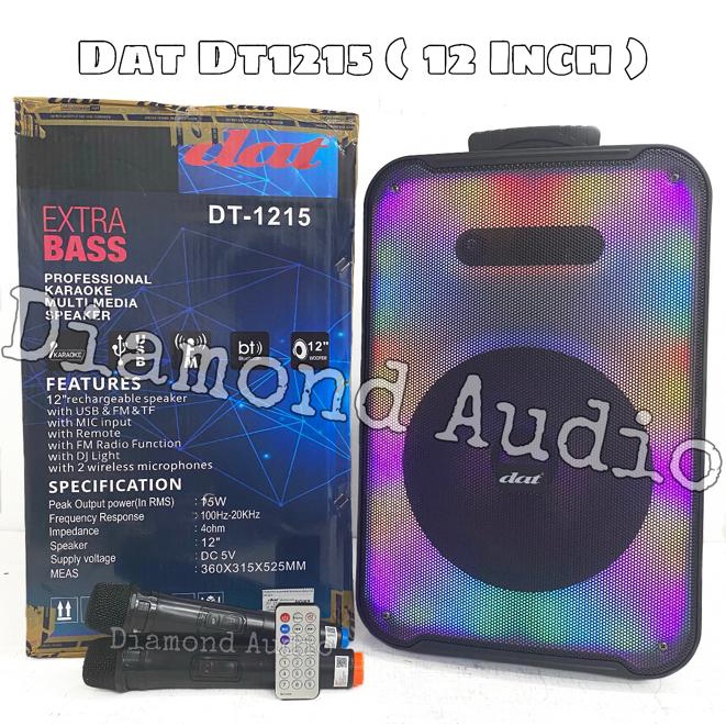 Jual Speaker Wireless Dat Dt1215 12 Inch Original Portable Bluetooth Usb Dt 1215 ( Bayar ...