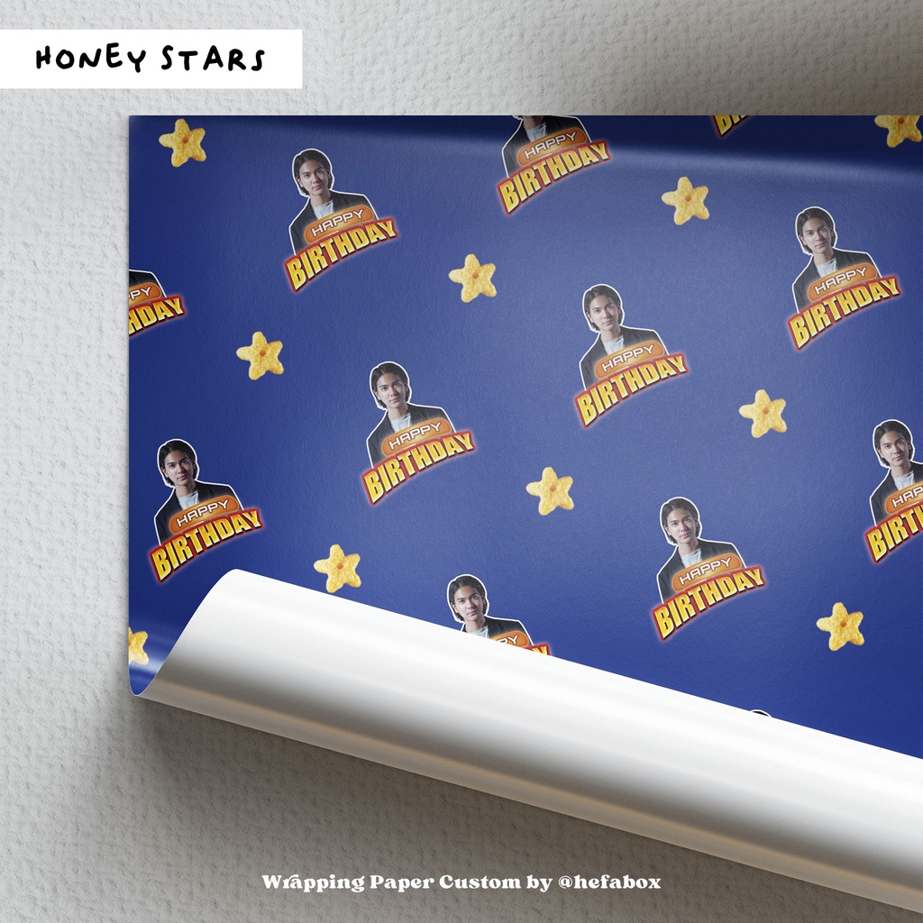 Jual Kertas Kado Custom Pattern Foto / Wrapping Paper Custom Hefabox ...