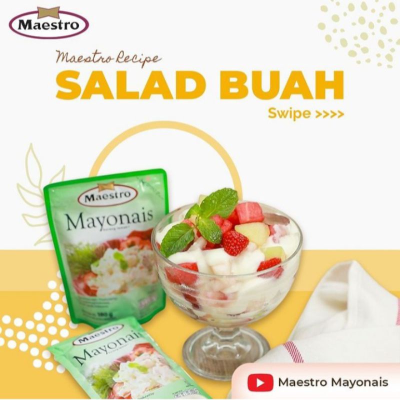 Jual Maestro Mayonnaise Pouch 180 gr/mayones maestro/mayones salad/mayonaise/mayonais risol mayo ...