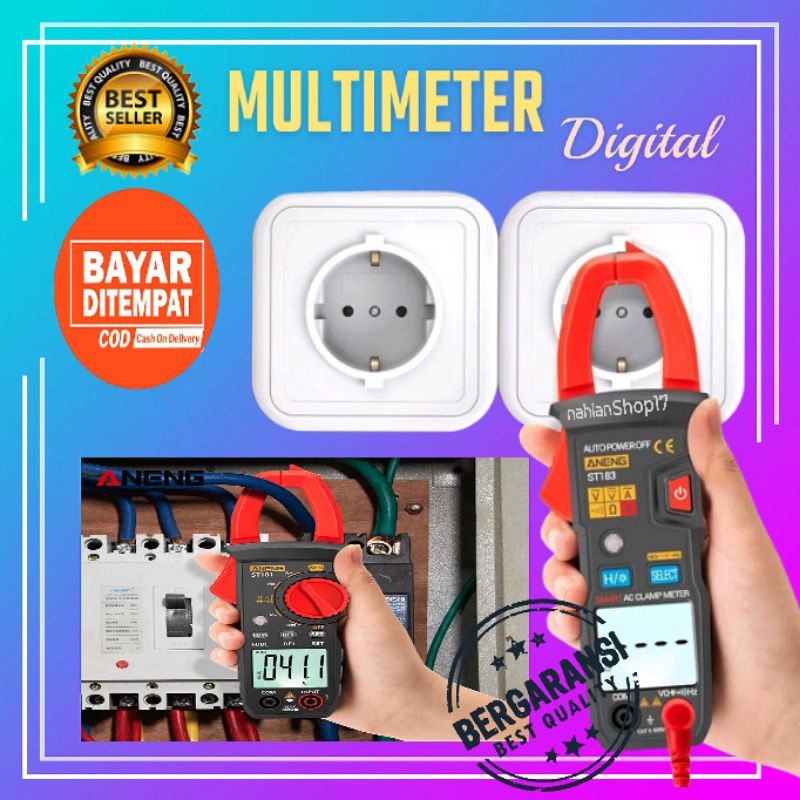Jual DIGITAL CLAMP MULTIMETER TANG AMPERE VOLTAGE ORIGINAL ANENG ST181 ...