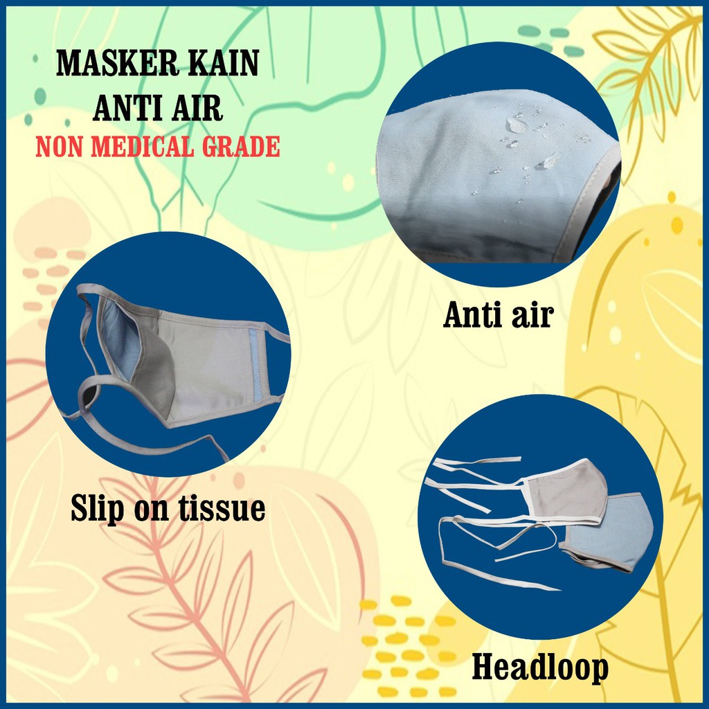 Jual MASKER KAIN ANTI AIR (NON MEDICAL GRADE) | Shopee Indonesia