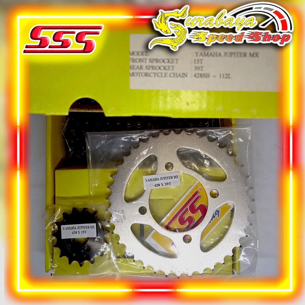 Jual SSS Chain Kit Gear Set Baja Jupi MX Old Lengkap Gear depan ...