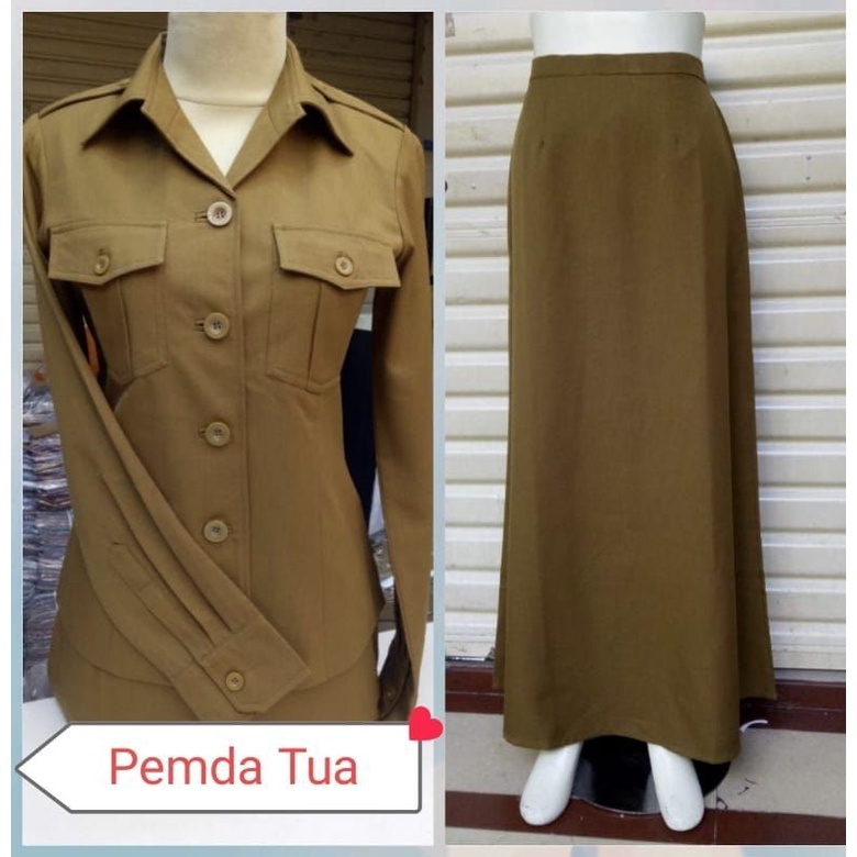 Jual SERAGAM DINAS PNS WANITA / BAJU DINAS PEMDA MODEL KANTONG DADA STELAN ROK | Shopee Indonesia