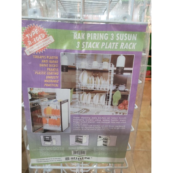 Jual Rak Piring 3 Susun Tanpa Tatakan Modeline B30 ED | Shopee Indonesia