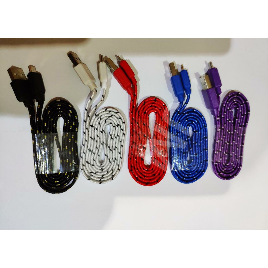 Jual Kabel data Tali sepatu 1 meter Micro V8 Pack plastik susu | Shopee ...