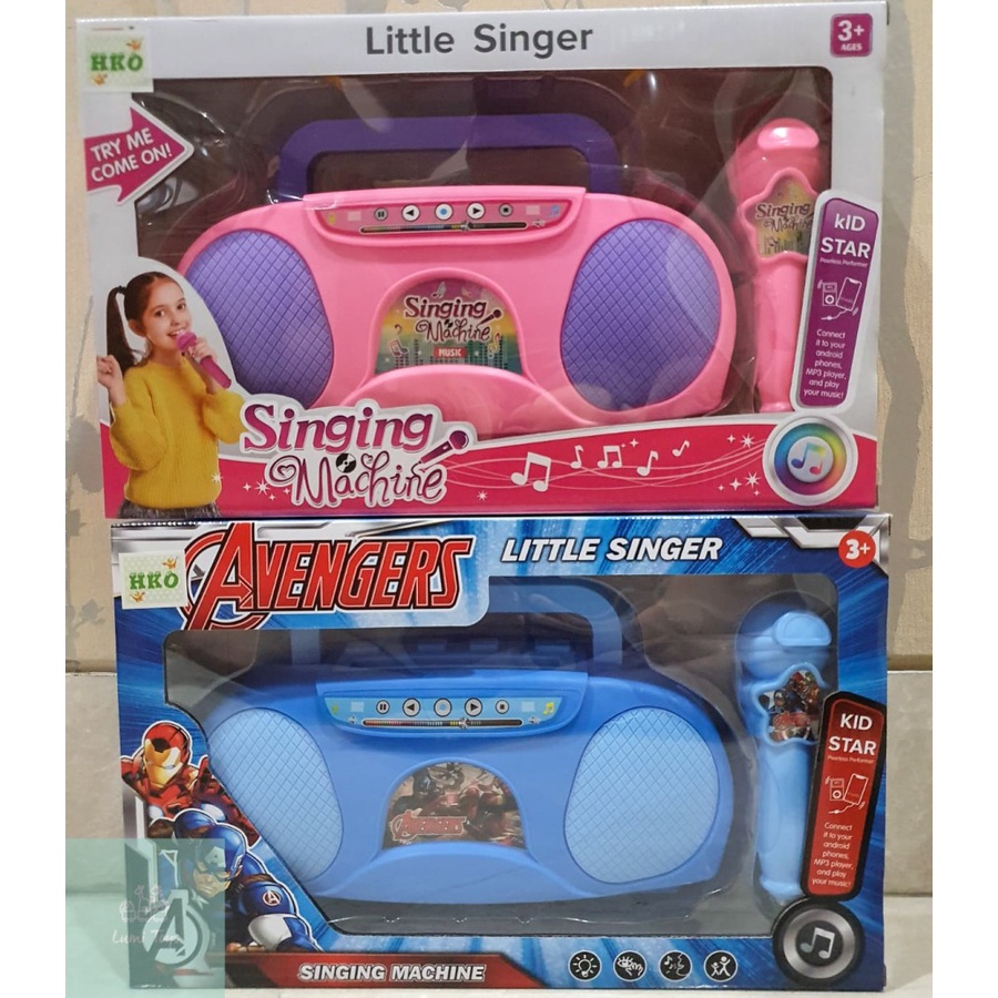 Jual Mainan Mic Karaoke Singing Machine Little Singer Stereo Nyanyi ...