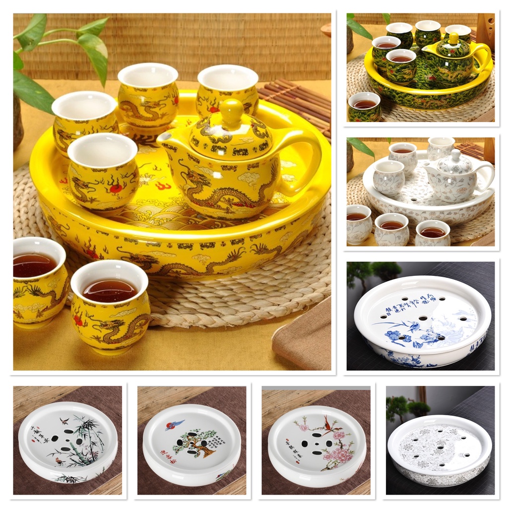 Jual Chinese Tea Set Pot Cup Tray 8 Pcs - Nampan Pot Cangkir Teh ...