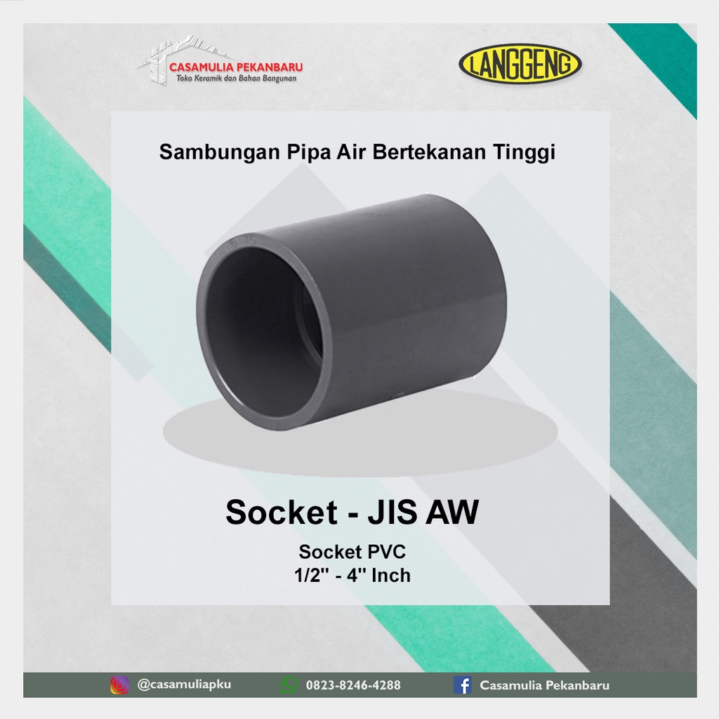 Jual Socket Pipa 2 1/2" Sok JIS AW Fitting PVC | Shopee Indonesia