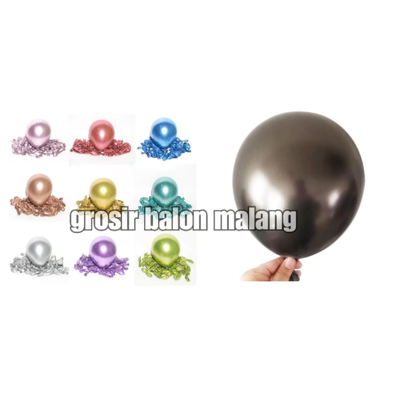 Jual PER PAK ISI 50 balon latex chrome super metalik 12" 12inch ...