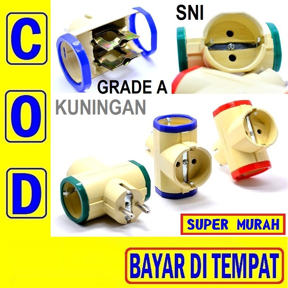 Jual PAC 13M T 3 CABANG BESAR WARNA Sni Colokan Steker Arde 3 Arah ...