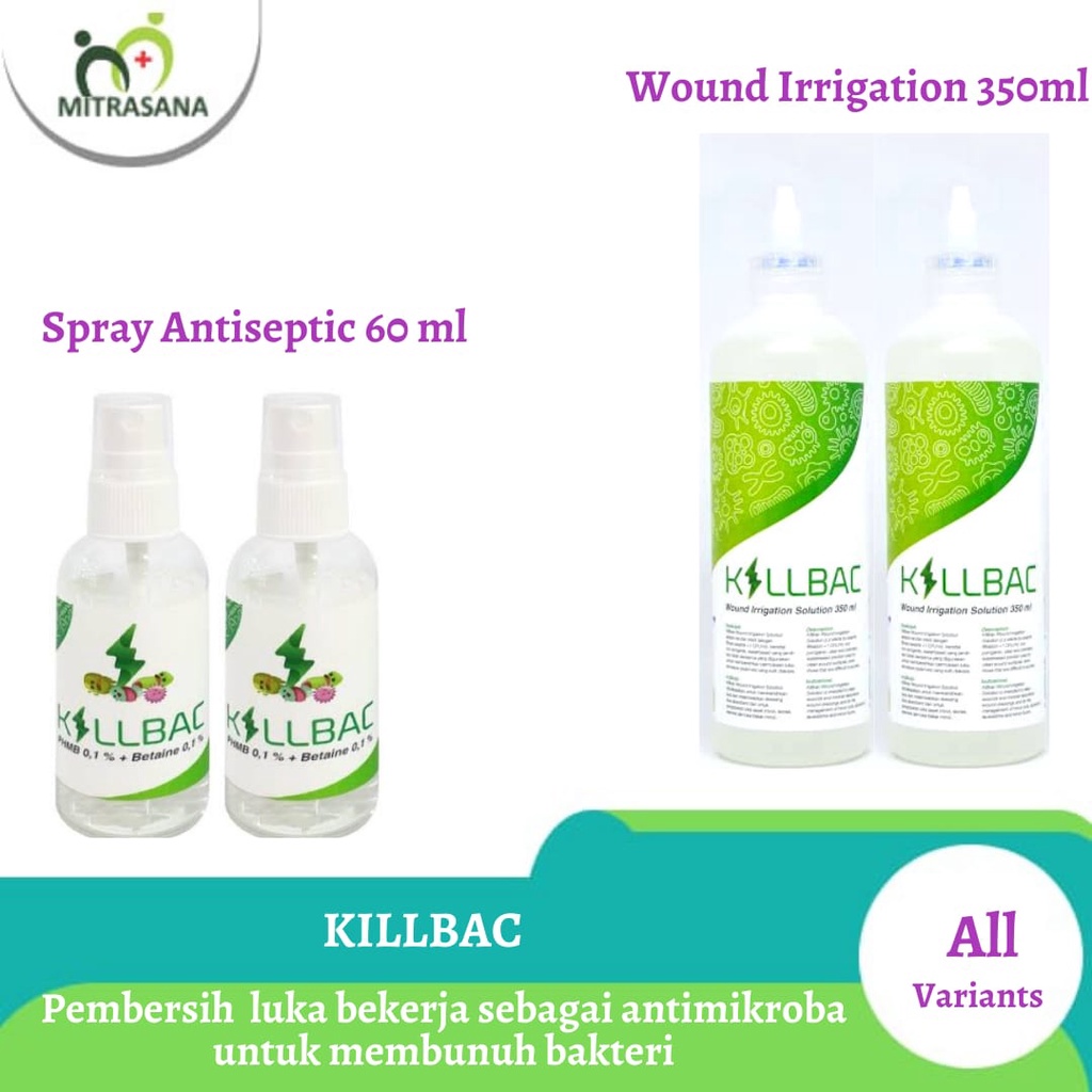 Jual Killbac Wound Irrigation 350 ML / Killbac Spray Aantiseptik 60 ML ...
