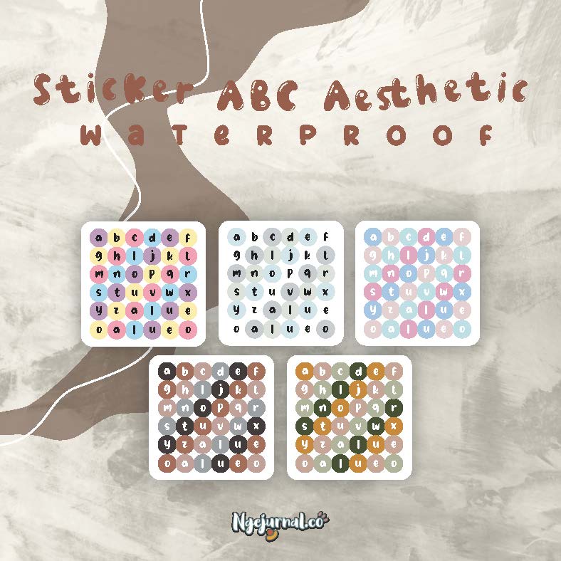 Jual 1 lembar Sticker ABC Aesthetic Multifungsi/ Sticker Anti Air ...