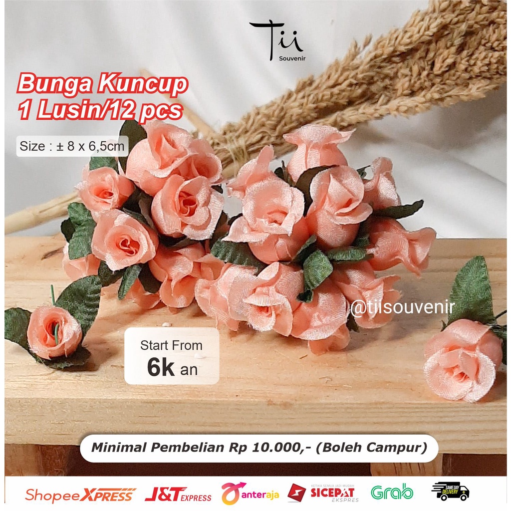 Jual Bunga Kuncup Bahan Mahar Seserahan dan Craft 1 Lusin/12 pcs ...