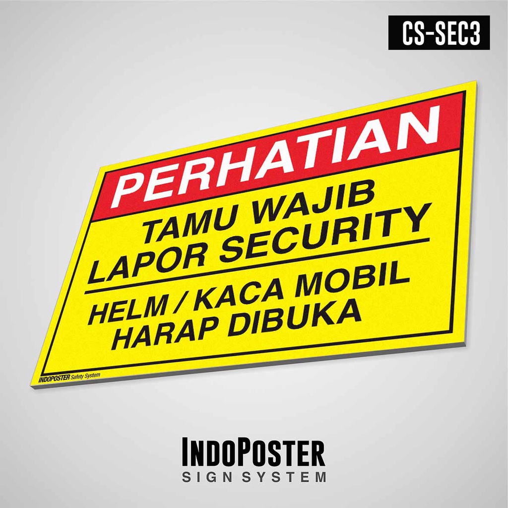 Jual Safety Sign Rambu K3 PVC Keamanan Tamu Wajib Lapor Helm / Kaca ...