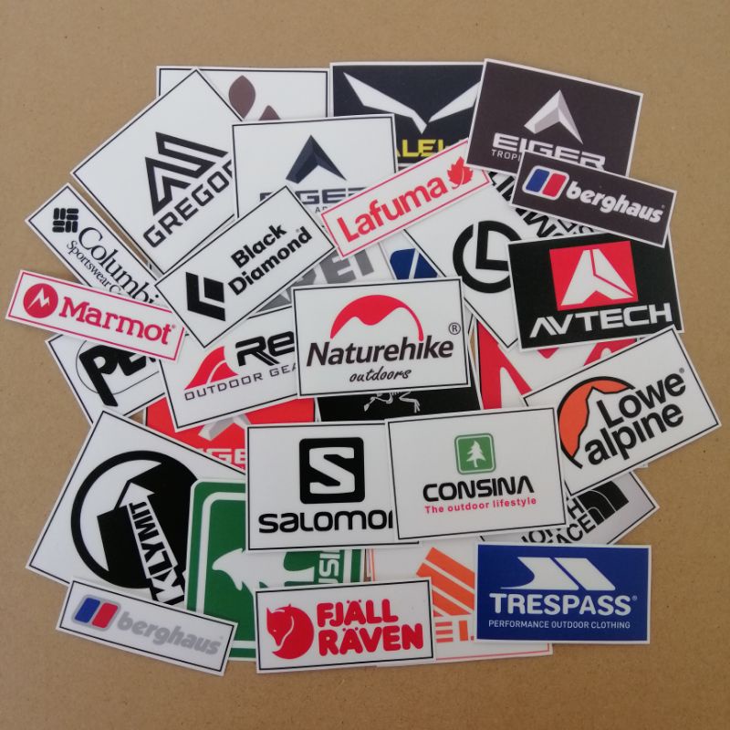 Jual 32 pcs Sticker Waterproof brand outdoor - stiker anti air tempelan ...