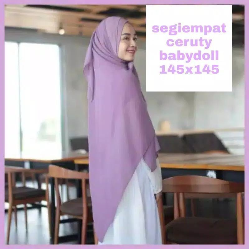 Jual HIJAB SEGI EMPAT JUMBO 145x145 CERUTY PREMIUM KATALOG 2 | Shopee Indonesia