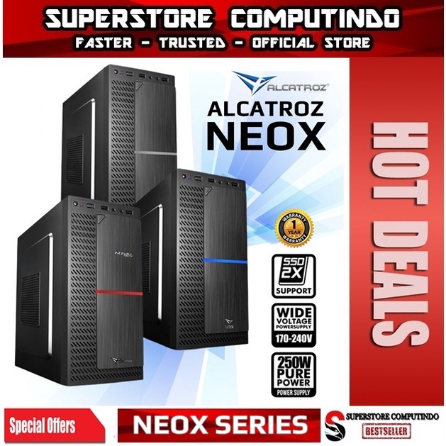 Jual Casing PC Alcatroz Azzura Neox Mini ATX With 450 Watts Power ...