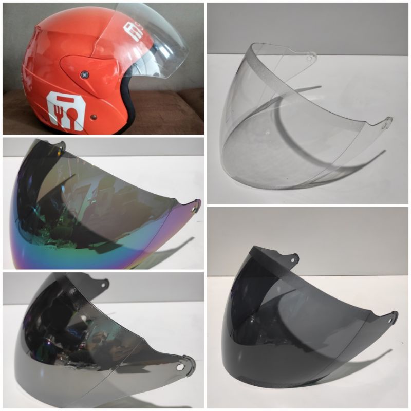 Jual kaca helm Shopee food hitam bening silver pelangi | Shopee Indonesia