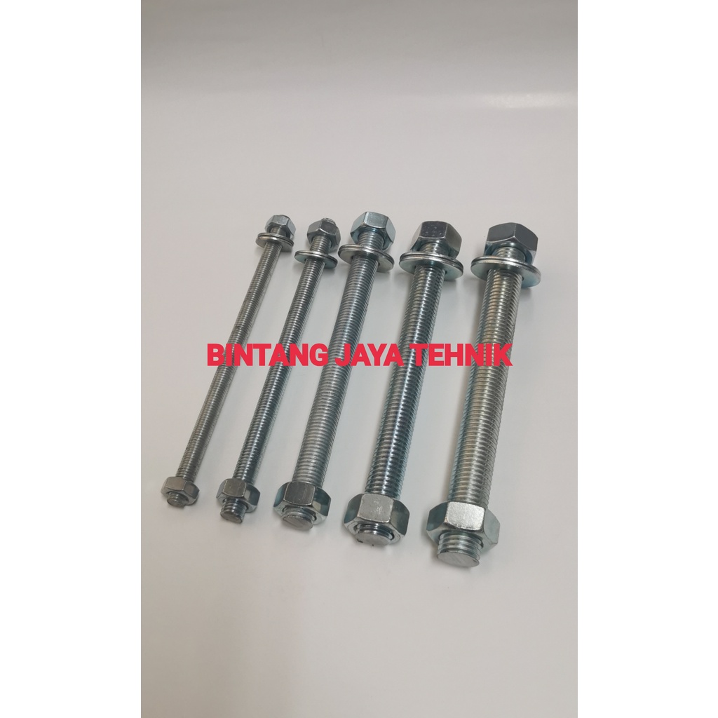Jual AS DRAT M16 x 40cm + 2pcs MUR + 2pcs RING PLAT / LONG DRAT M16 x ...