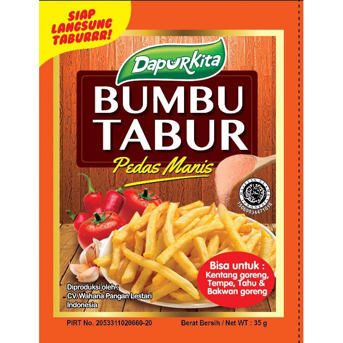 Jual BUMBU TABUR RASA PEDAS MANIS DAPURKITA 1 Renteng @10 Sachet ...