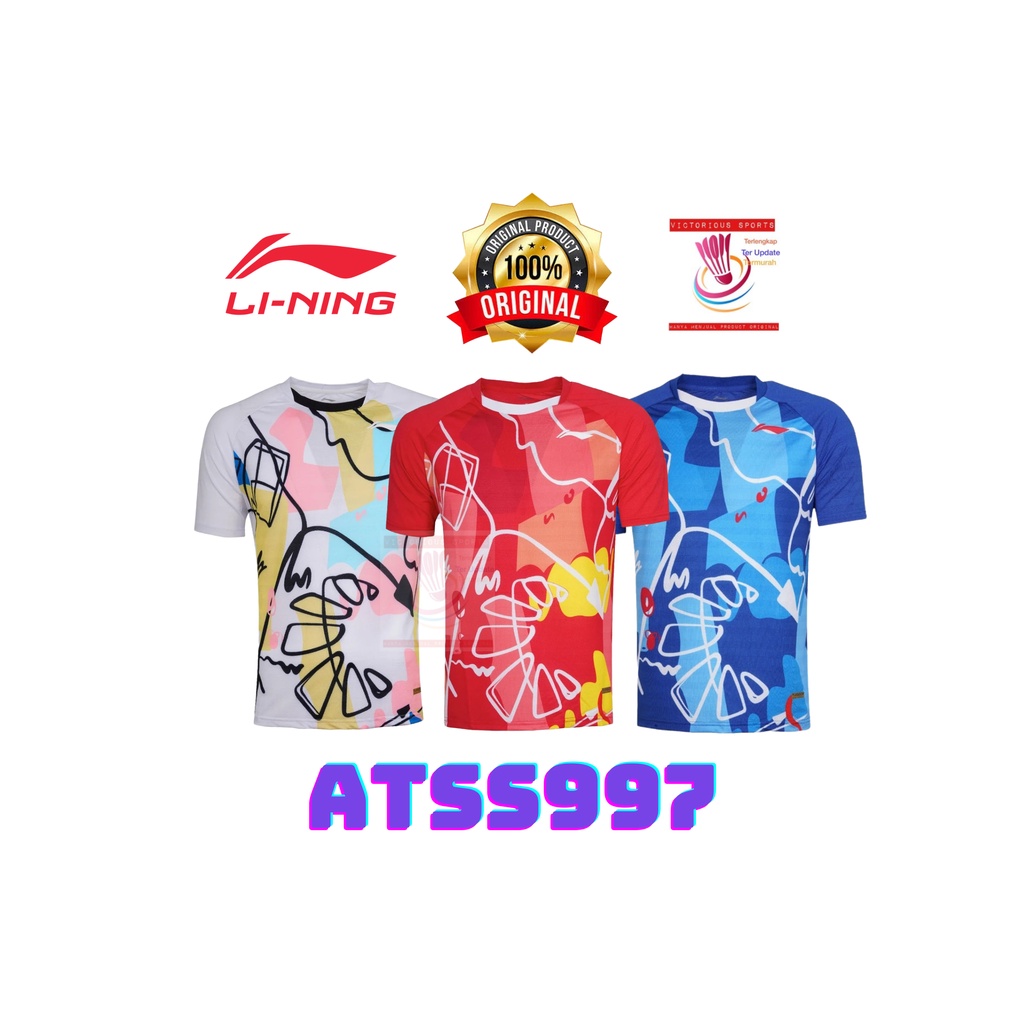 Jual BAJU BADMINTON LINING ATSS997 ATSS 997 ORIGINAL | Shopee Indonesia
