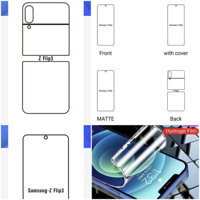 Jual ((Samsung Z FLIP 3 / FLIP 5 / Flip 4)) Hydrogel Bening Clear ...