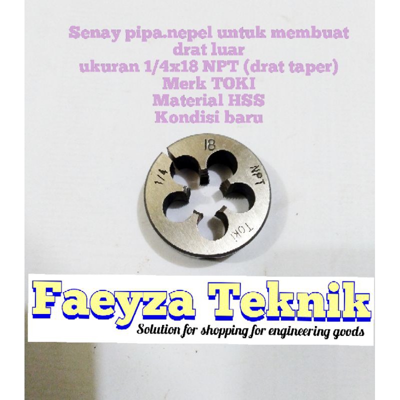 Jual round dies Senay snei snai seney pipa nepel untuk membuat drat luar 1/4x18 NPT TOKI drat ...