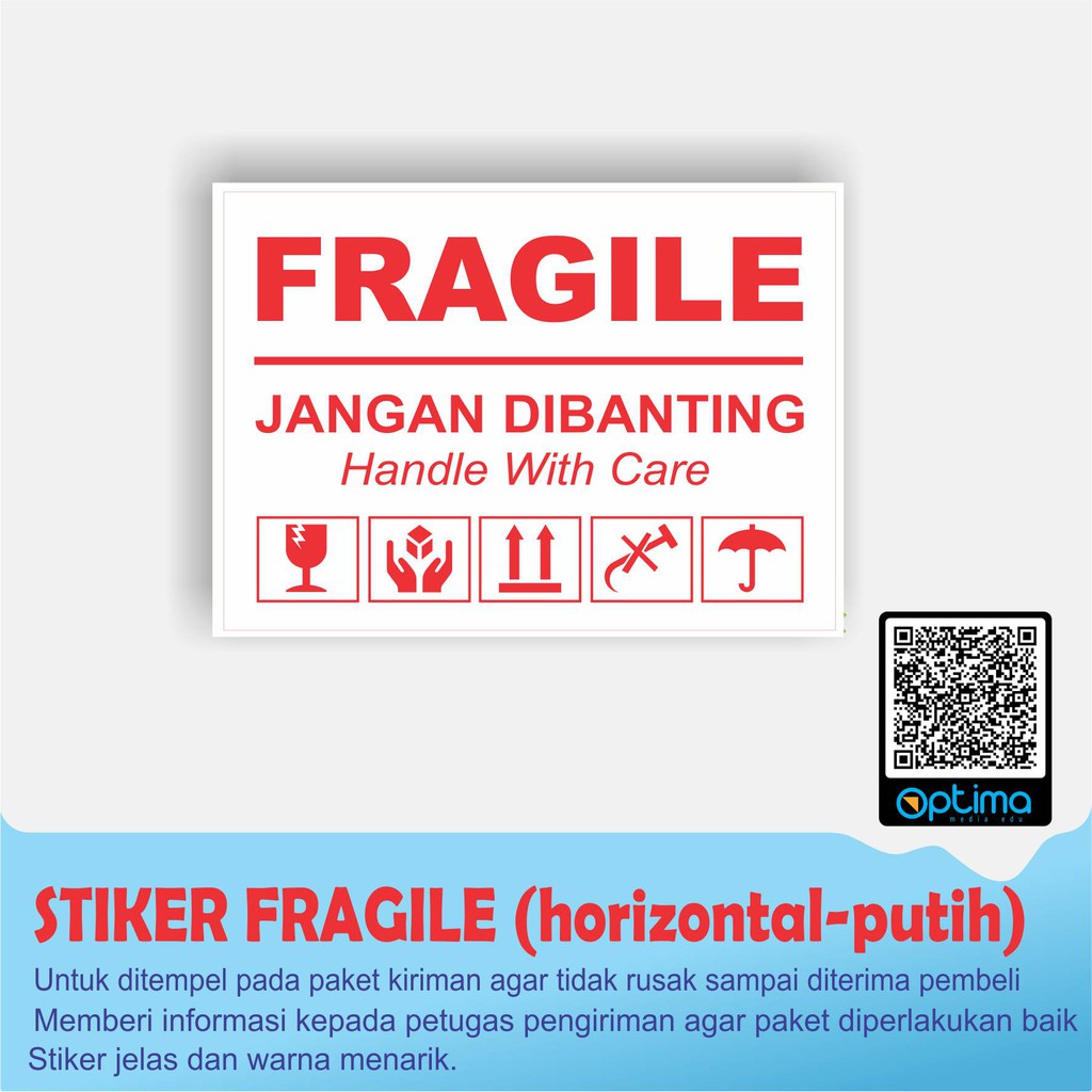 Jual STIKER FRAGILE PUTIH MENDATAR | Shopee Indonesia