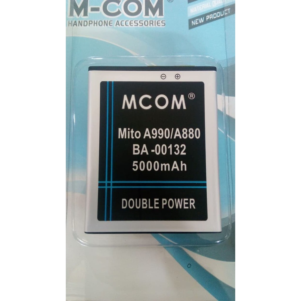 Jual Baterai Mito A990 Double power Mcom 5000Mah | Shopee Indonesia