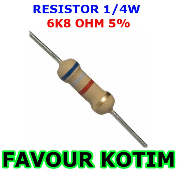 Jual RESISTOR 6K8 6.8K OHM 6,8K 1/4 WATT 5% R 1/4 W 0.25W 5 PERSEN ...