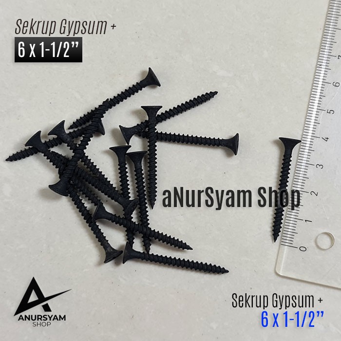 Jual Sekrup Gypsum 6 x 1 - 6 x 1 1/2" - 6 x 1 1/4" Isi 50 Pcs / Skrup Gypsum 50 Pcs / Drywall ...