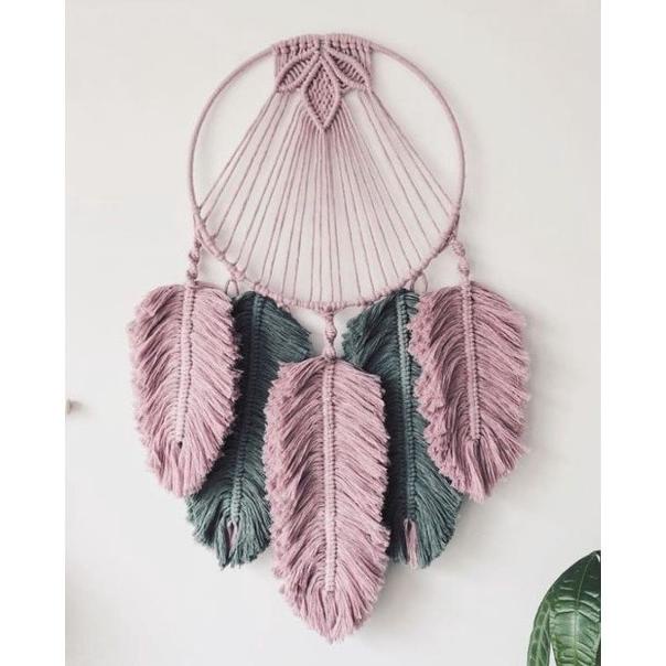 Jual Macrame Wall Hanging/ Hiasan Dinding Daun/ Wall Decor Ring Rotan ...