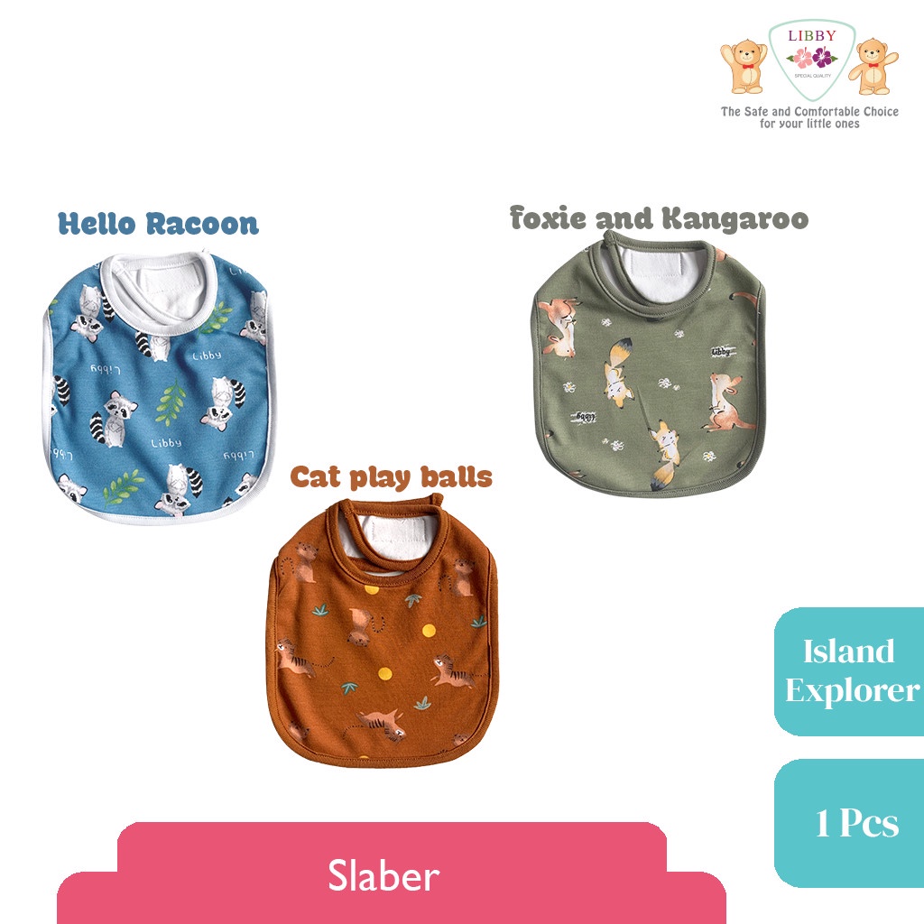 Jual LIBBY Slaber/Bib/Celemek/Tatakan Iler Motif Island Explorer (1pcs ...