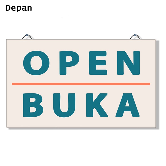 Jual Open & Close Sign Label Buka Tutup Toko Cafe Coffee Shop II ...