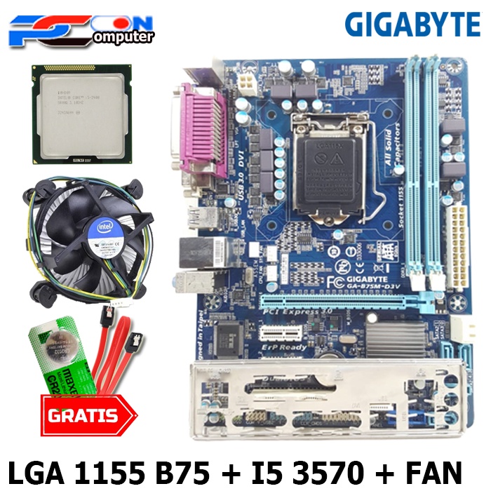 Jual MAINBOARD MOBO MOTHERBOARD SOKET 1155 B75 Dengan i5 3570 | Shopee Indonesia