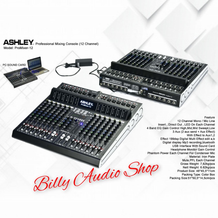 Jual MIXER ASHLEY PROMIXER 12 / PROMIXER12 12 CHANNEL ORIGINAL PRODUK ...