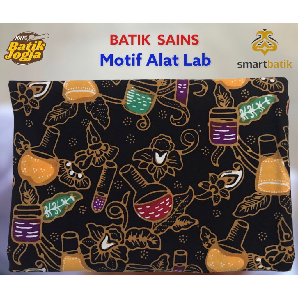 Jual Pre Order Batik Kimia Motif Alat Lab Hitam Cokelat (Batik Tulis ...