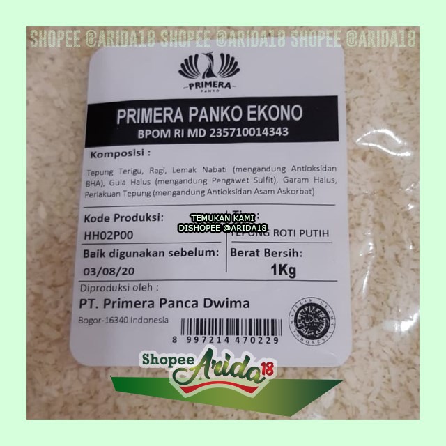 Jual ARI965 TEPUNG ROTI - PANIR TEPUNG BREAD CRUMB BEST WHITE PANKO 1KG ...