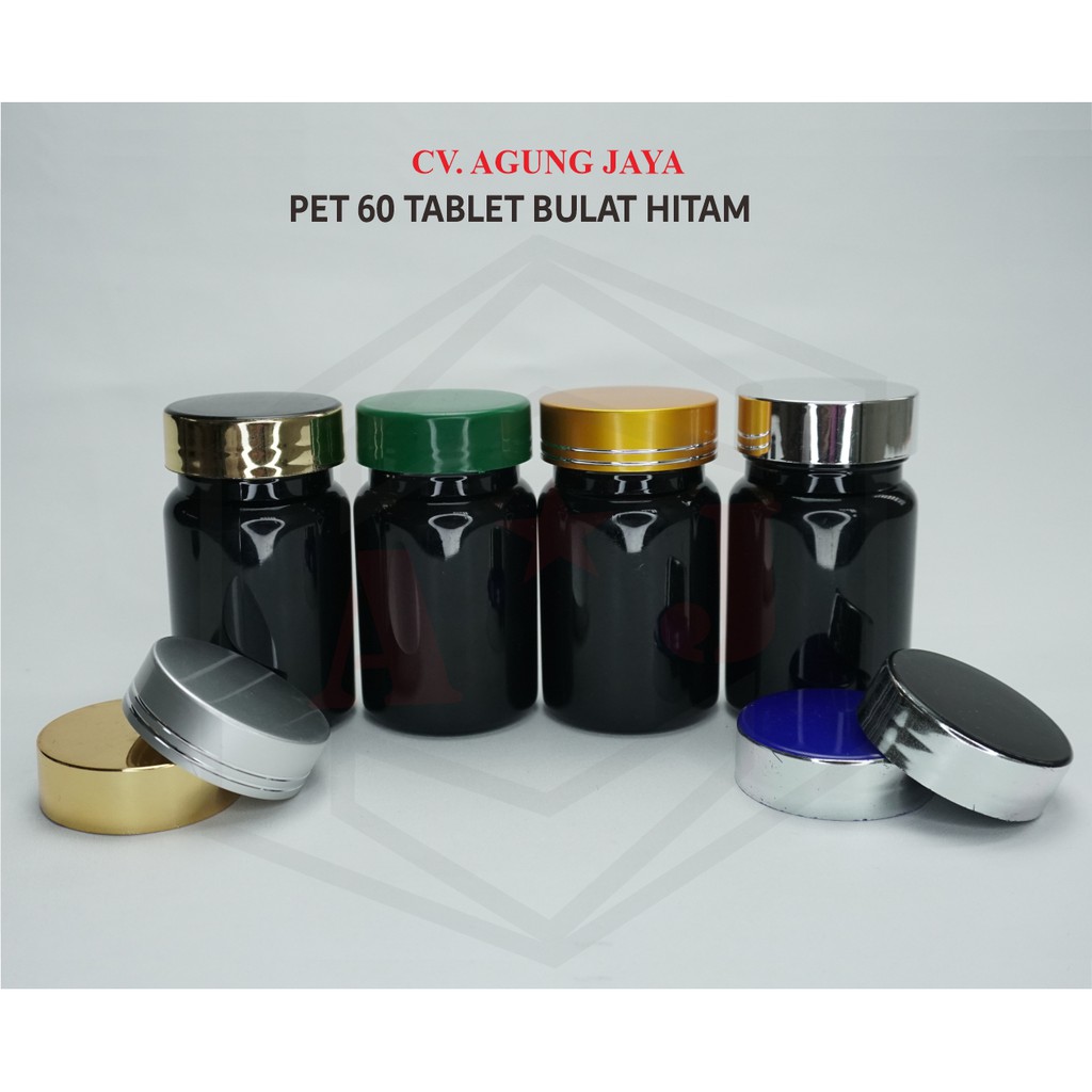 Jual Botol Obat 60 ml Hitam/Botol 30 Kapsul Hitam/Botol Vitamin/Yk ...