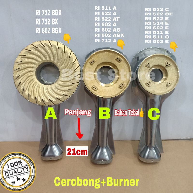 Jual CEROBONG+BURNER KOMPOR GAS RINNAI/TUNGKU+BURNER UNTUK KOMPOR GAS RINNAI | Shopee Indonesia