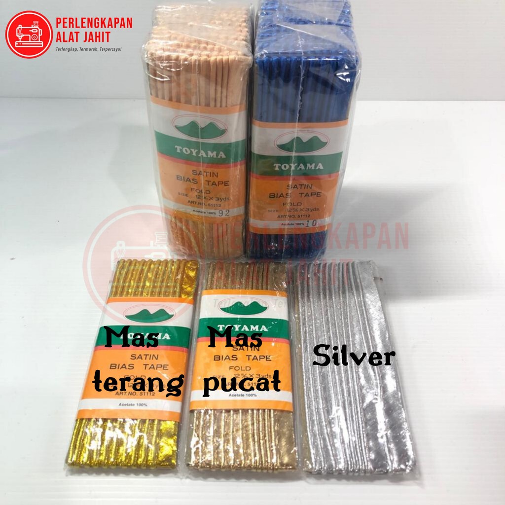 Jual Bisban Isi Warna Warni, Satin Bias Tape, Satin Ribbon, Panjang 3 ...