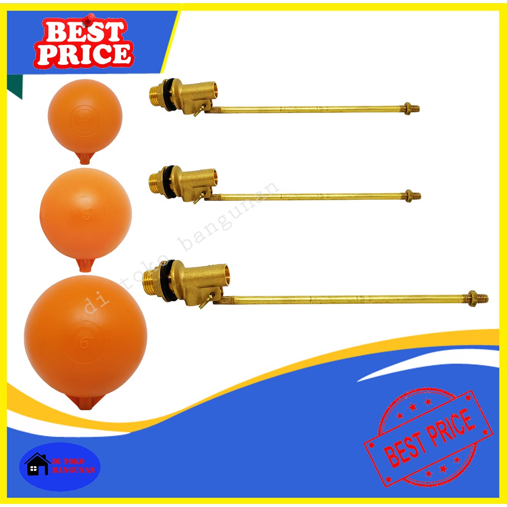 Jual Pelampung Bola Kuningan Tandon Toren Floating Valve Brass 1/2 ...
