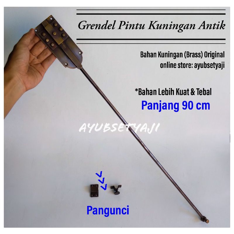 Jual Grendel Pintu Panjang 90cm Kuningan Gembok Pintu Pengunci Batavia ...