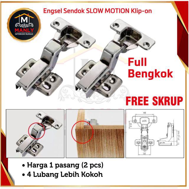 Jual Engsel sendok slowmotion / engsel hidrolik Klip on Lurus ...